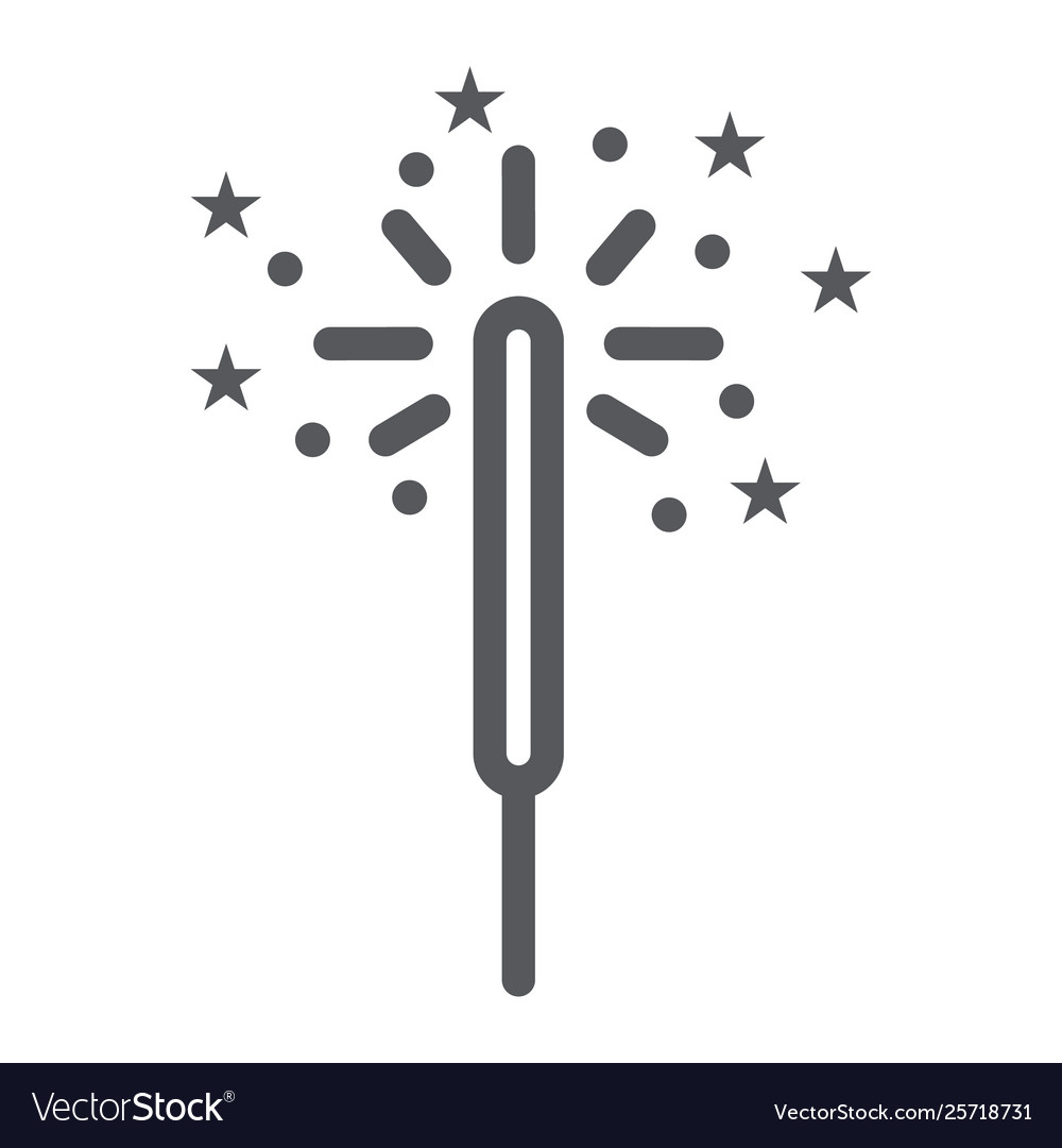 Sparkler line icon celebration and party bengal Vector Image