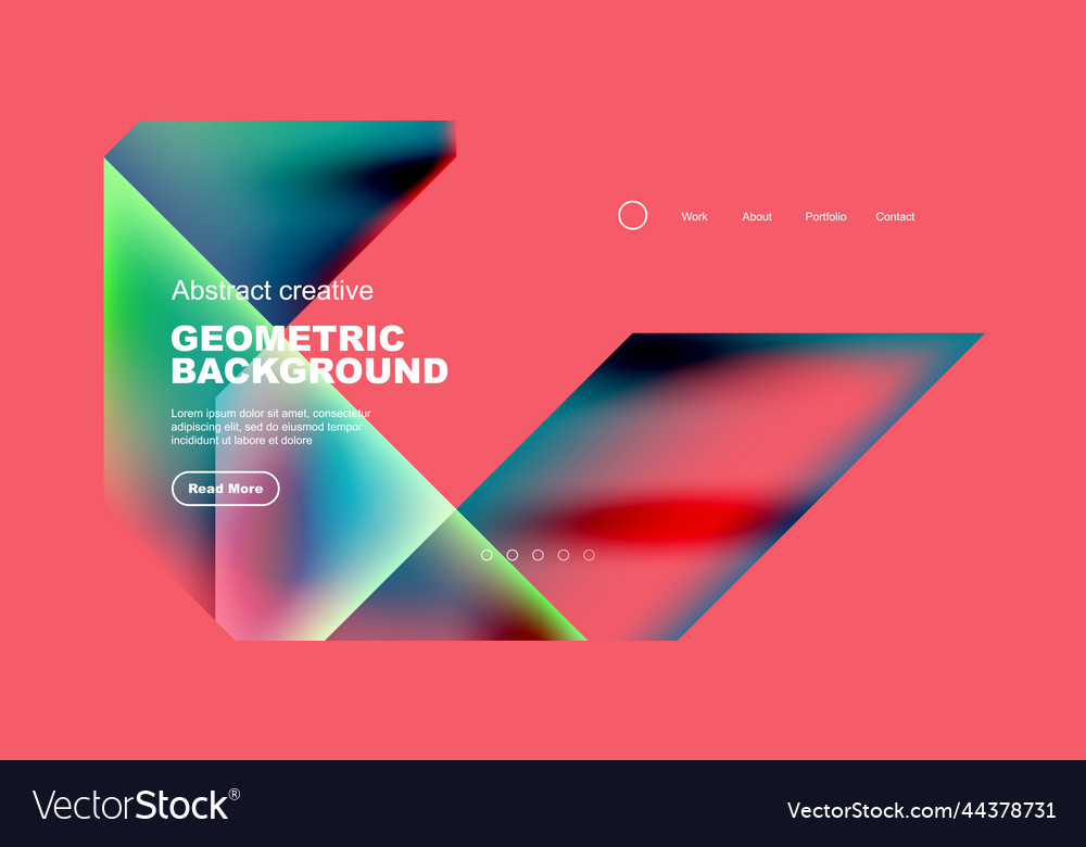 Triangles with fluid gradients abstract landing Vector Image