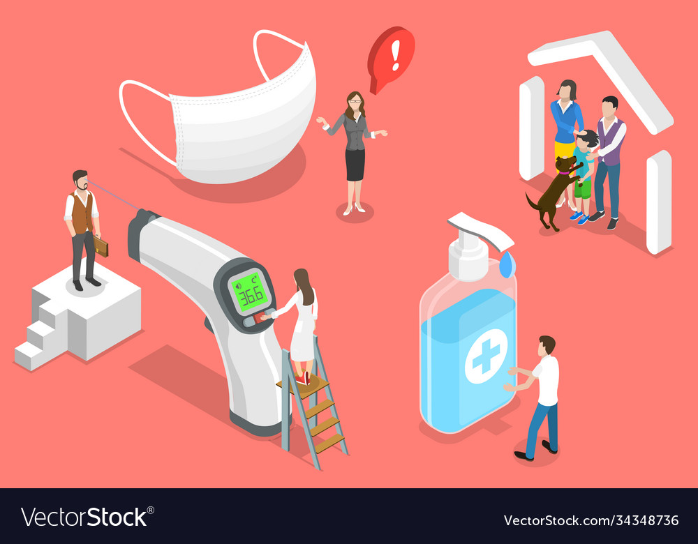 3d isometric flat conceptual Royalty Free Vector Image