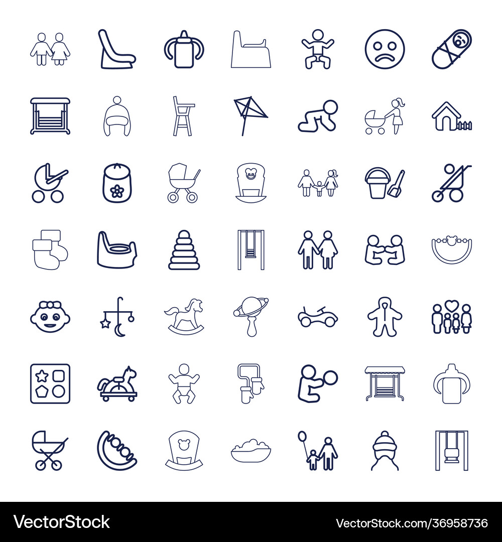 49 kid icons Royalty Free Vector Image - VectorStock