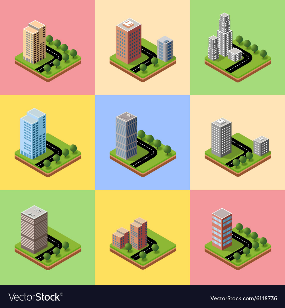 A set of isometric Royalty Free Vector Image - VectorStock