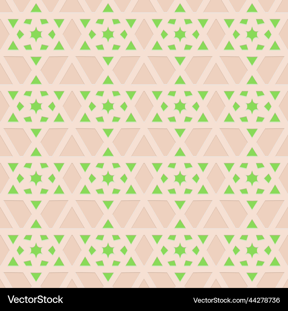 Arabic seamless pattern beige green pastel color Vector Image