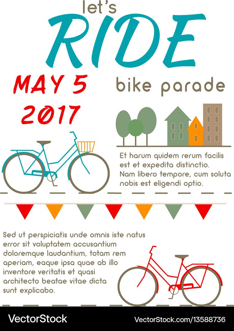 Bike Parade Poster - Celebration Royalty Free Vector Image