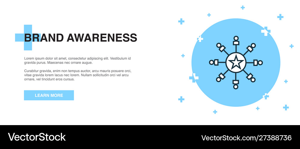 Brand awareness icon banner outline template Vector Image