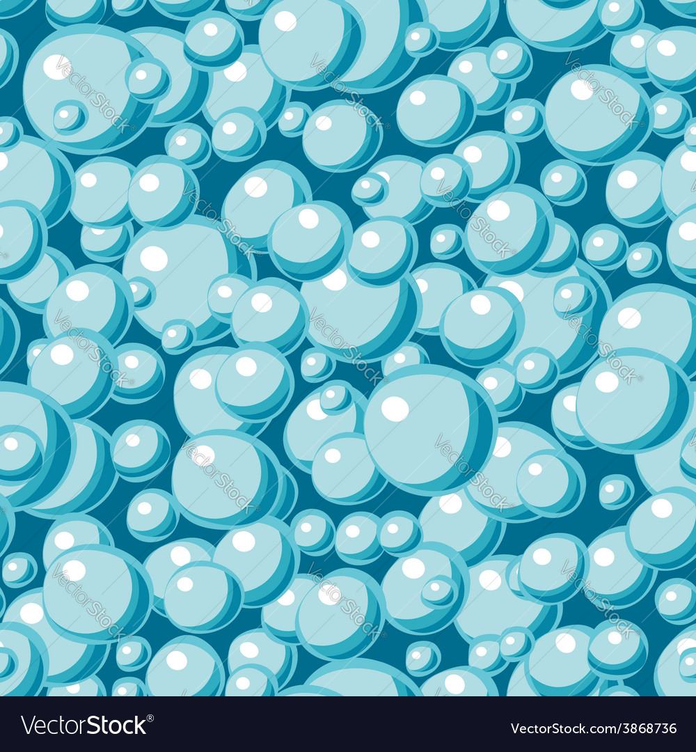 Bubbles blue seamless pattern Royalty Free Vector Image