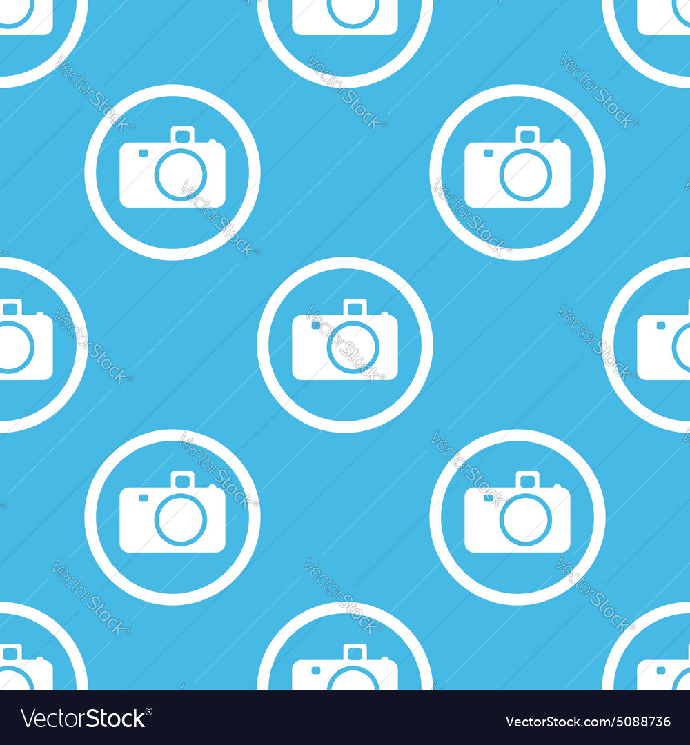 Camera sign blue pattern Royalty Free Vector Image