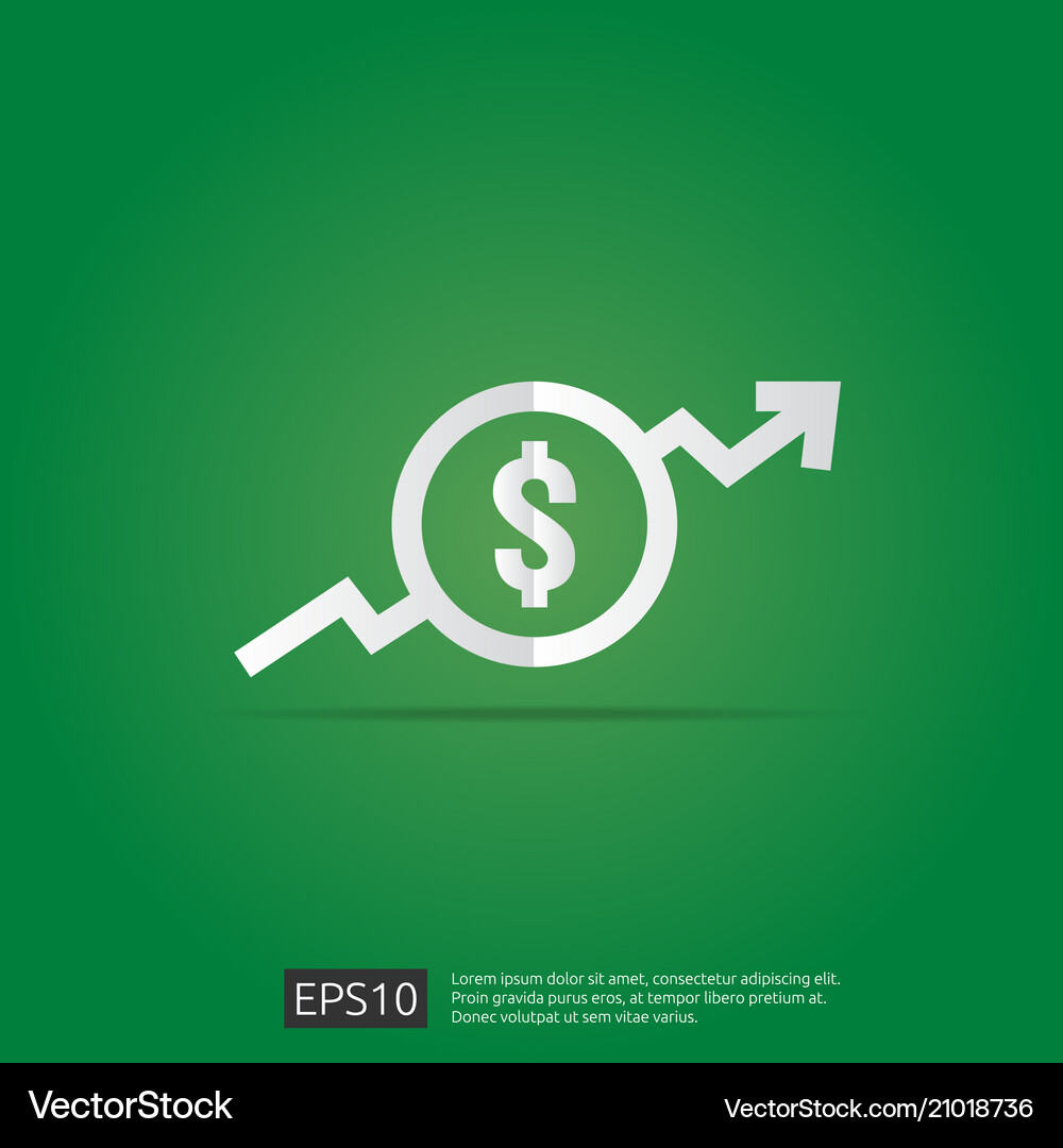 Dollar increase icon money symbol with arrow Vector Image