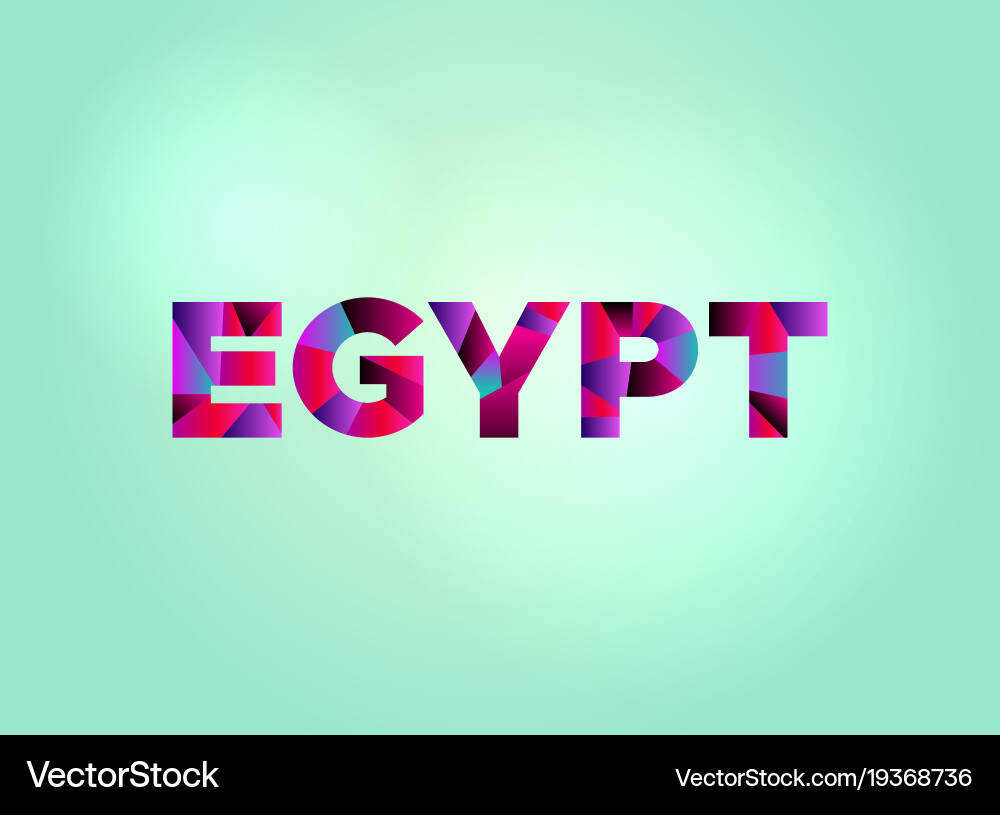 Egypt concept colorful word art Royalty Free Vector Image
