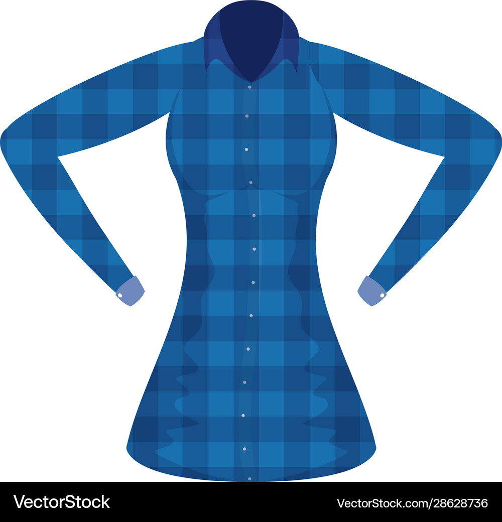 Female shirt with checkered style Royalty Free Vector Image