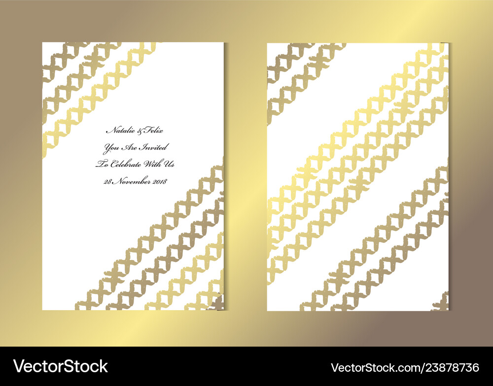 Golden floral cards set Royalty Free Vector Image