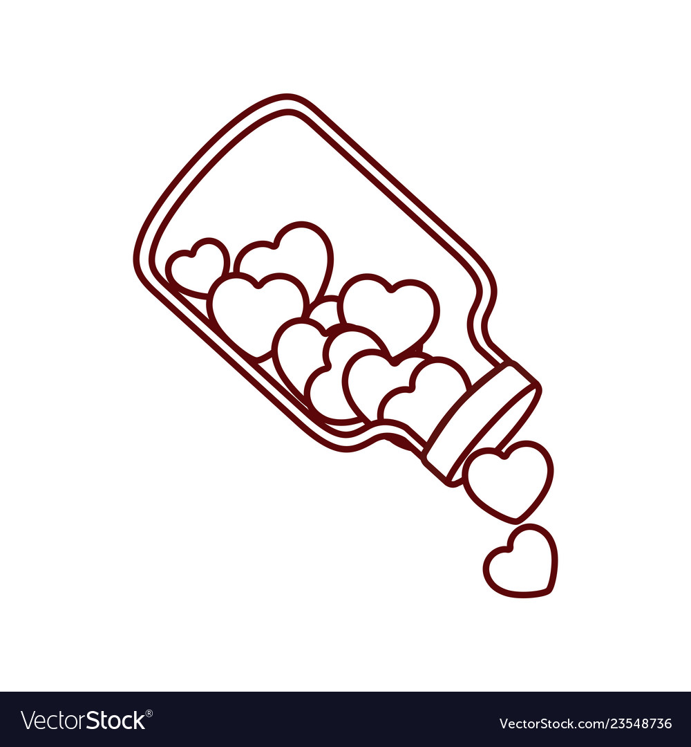 Jar with hearts isolated icon Royalty Free Vector Image