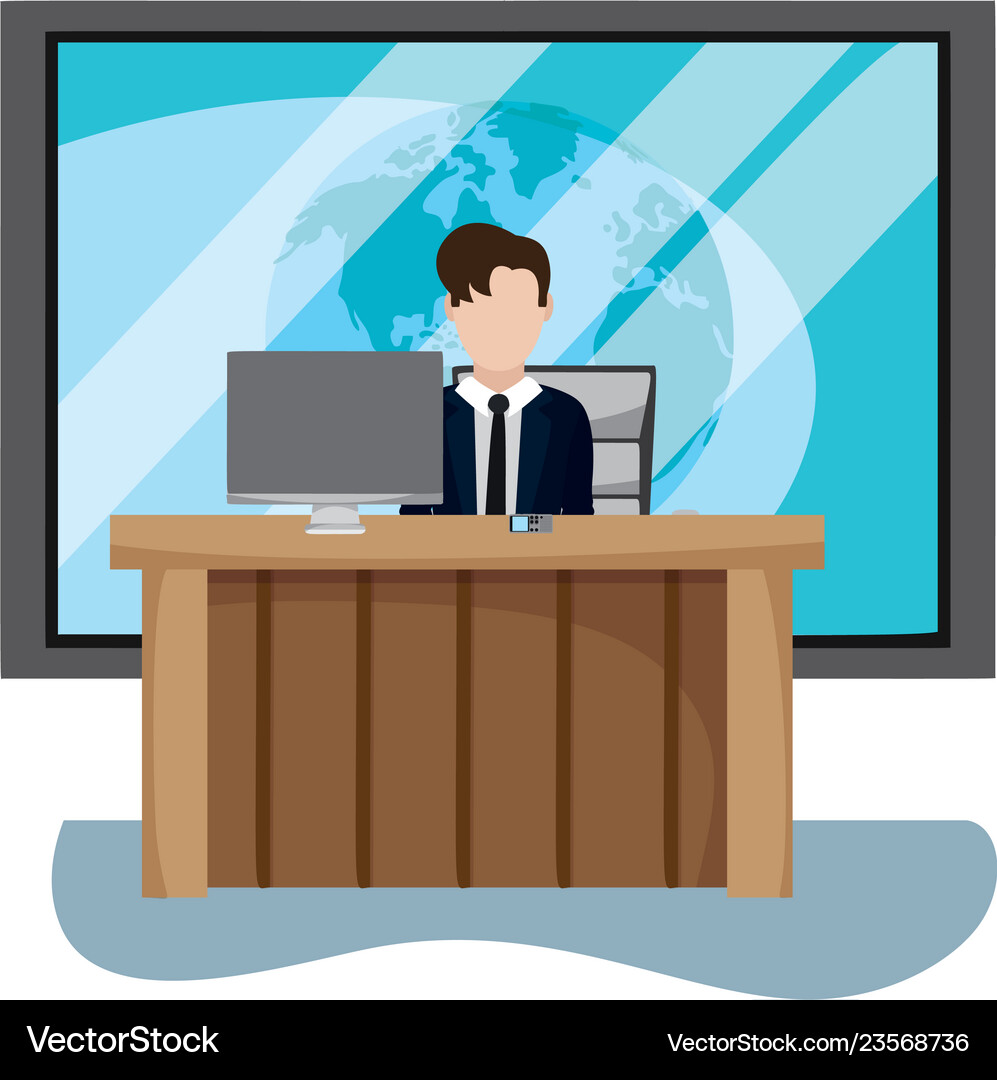 News journalist cartoon Royalty Free Vector Image