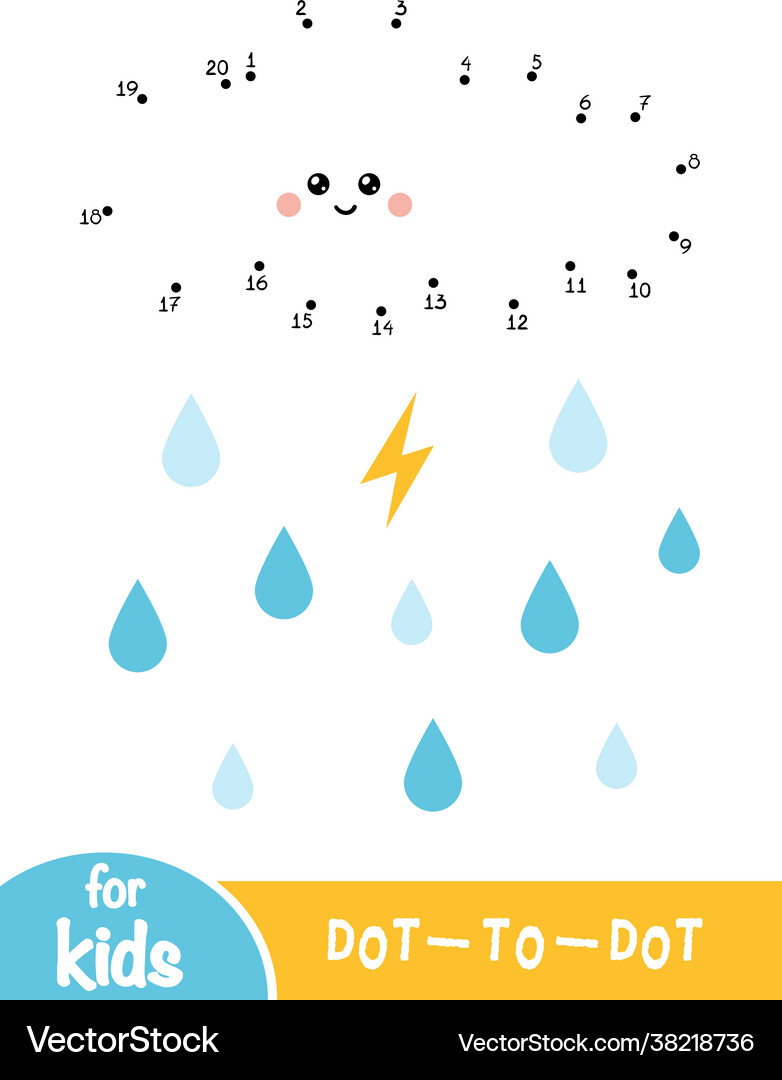 Numbers game dot to dot game for children Vector Image