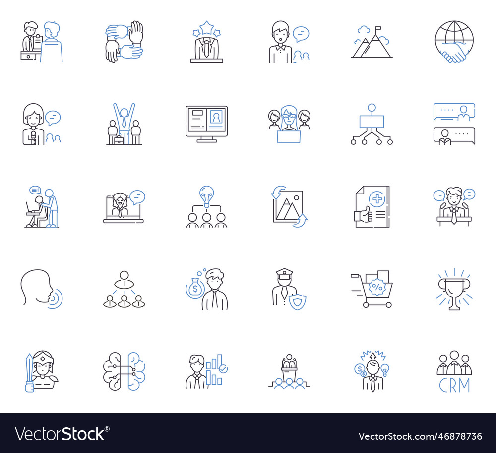 Organizational behavior line icons collection Vector Image