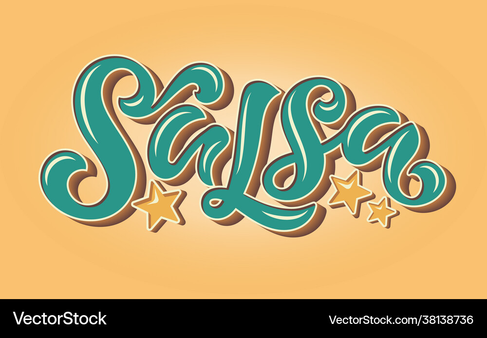 Salsa lettering in trendy colors Royalty Free Vector Image