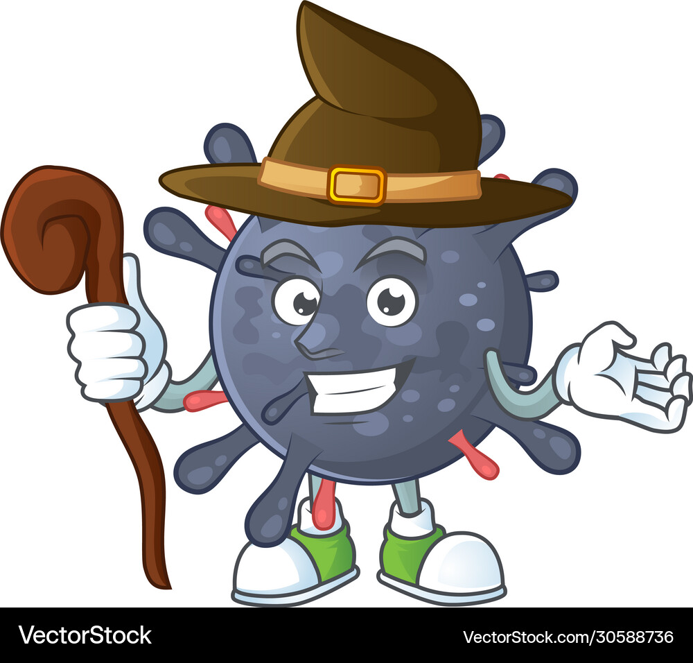 Sweet and tricky witch coronavirus epidemic Vector Image