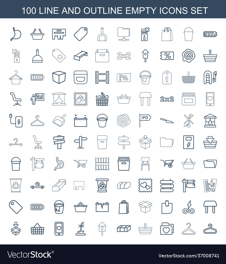 100 empty icons Royalty Free Vector Image - VectorStock