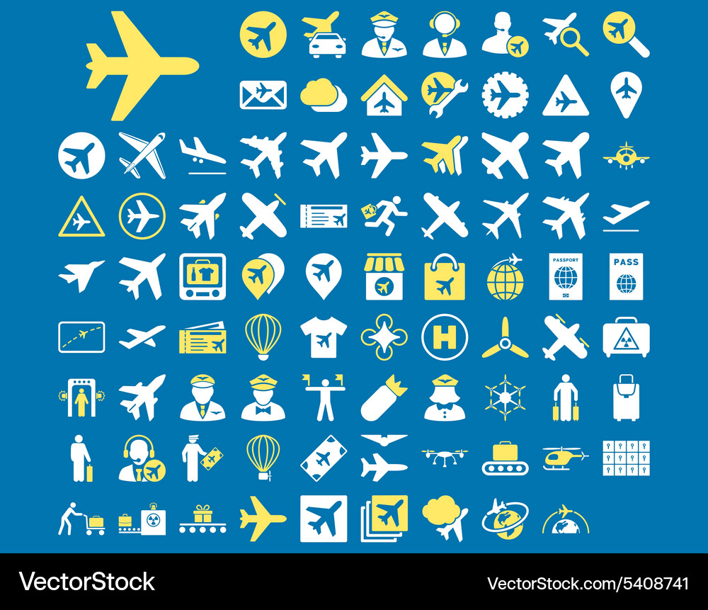 Aviation icon set Royalty Free Vector Image - VectorStock