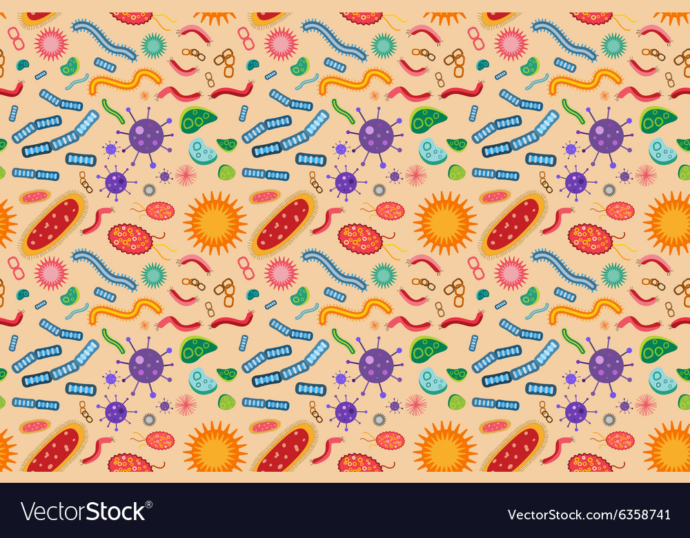Bacteria virus seamless pattern Royalty Free Vector Image