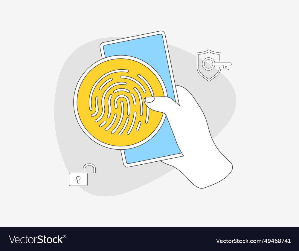 Biometric Authentication Concept Passwordless Vector Image