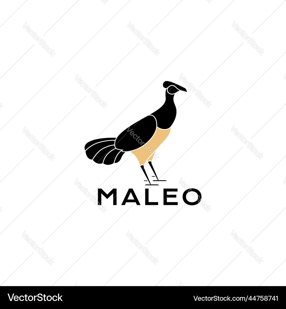 Bird maleo modern logo design Royalty Free Vector Image