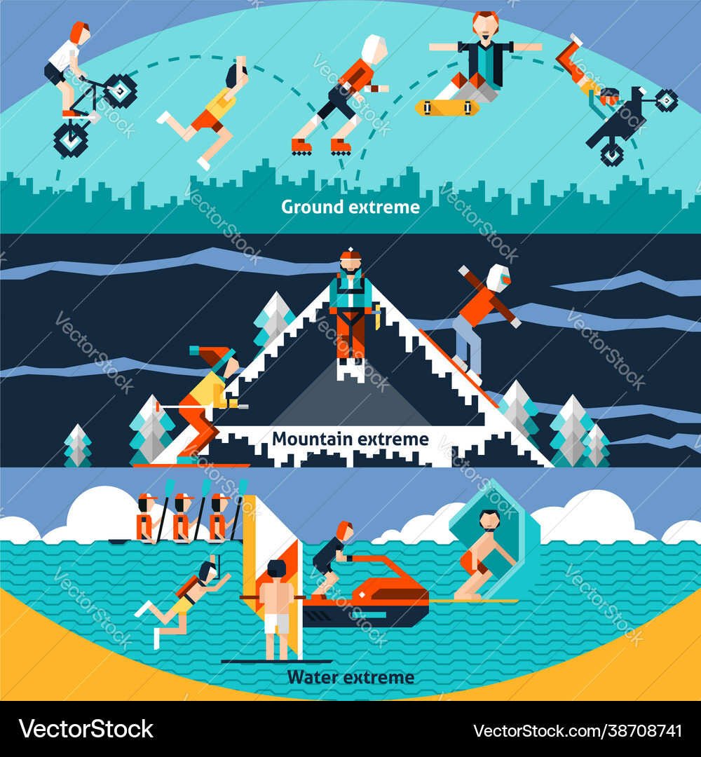 Extreme sports banners Royalty Free Vector Image