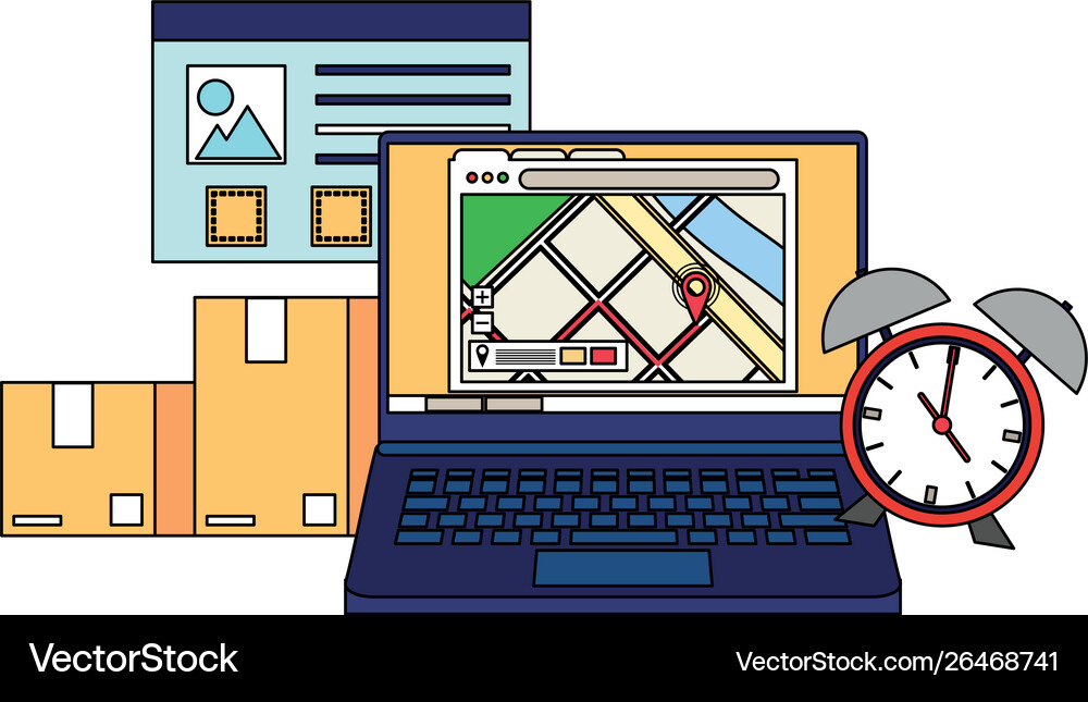 Logistic and delivery shipping cartoon Royalty Free Vector
