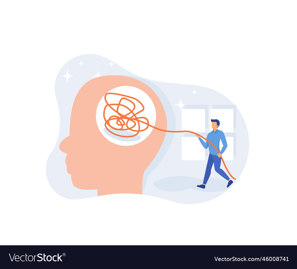Mental health character with disorder Royalty Free Vector