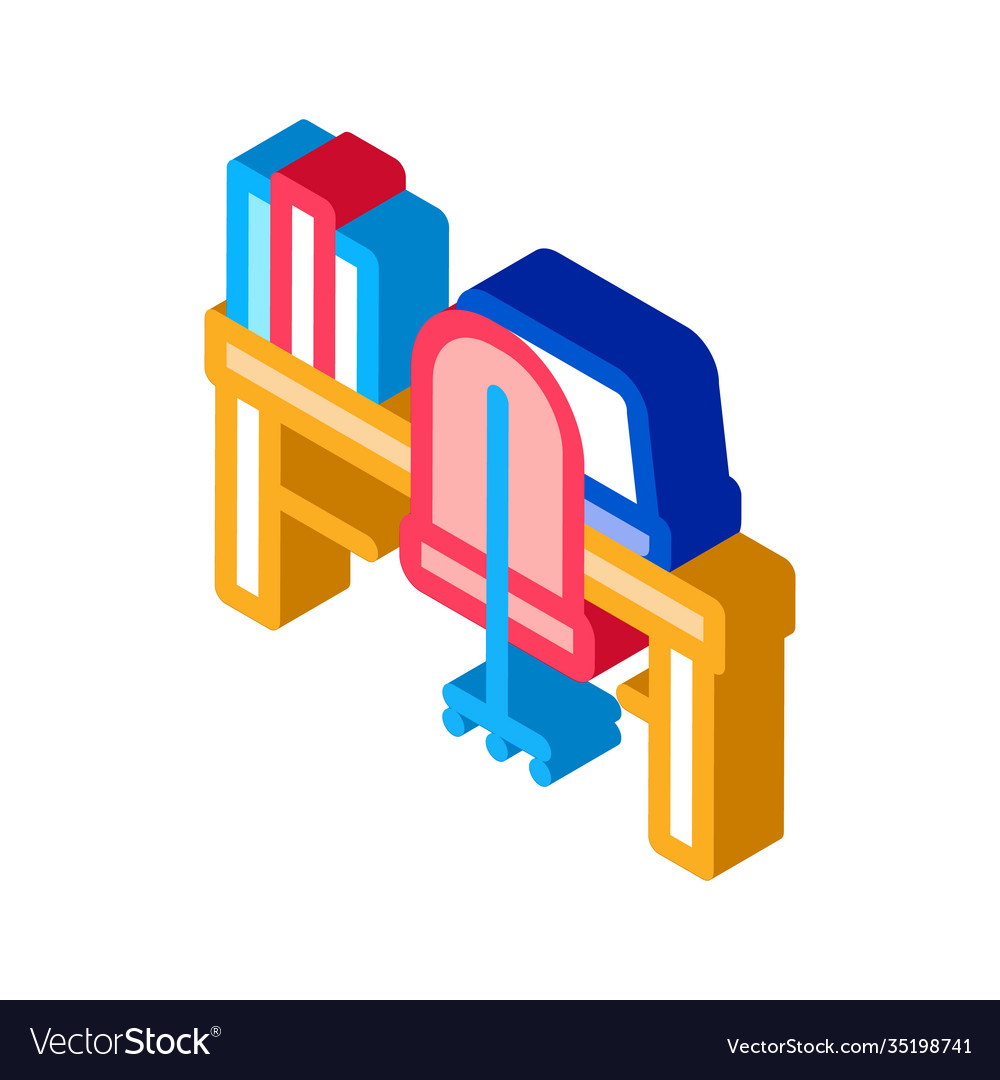 Office workspace isometric icon Royalty Free Vector Image Office workspace isometric icon Royalty Free Vector Image