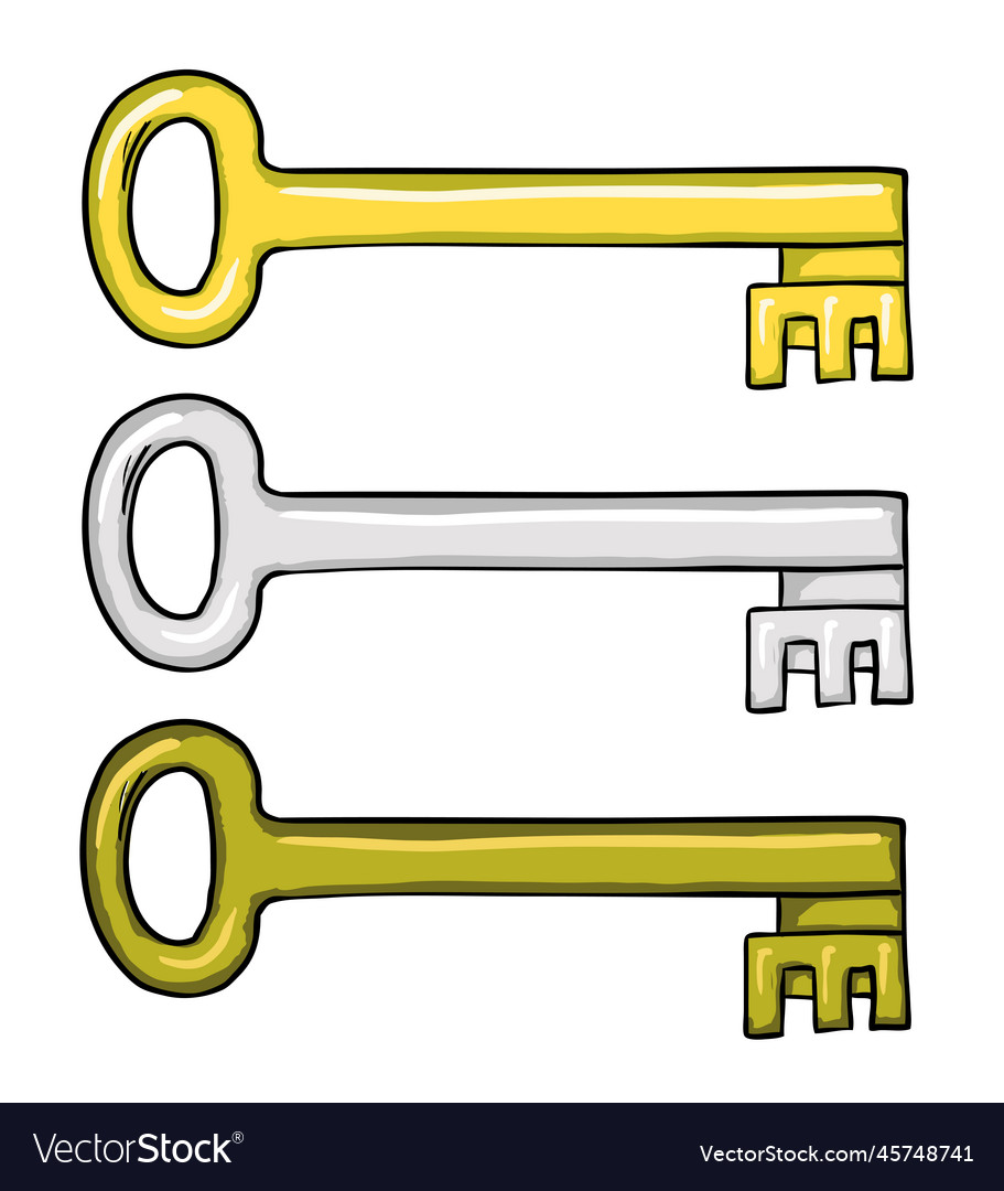 Old keys Royalty Free Vector Image - VectorStock
