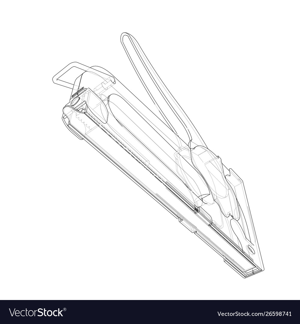 Outline construction stapler Royalty Free Vector Image
