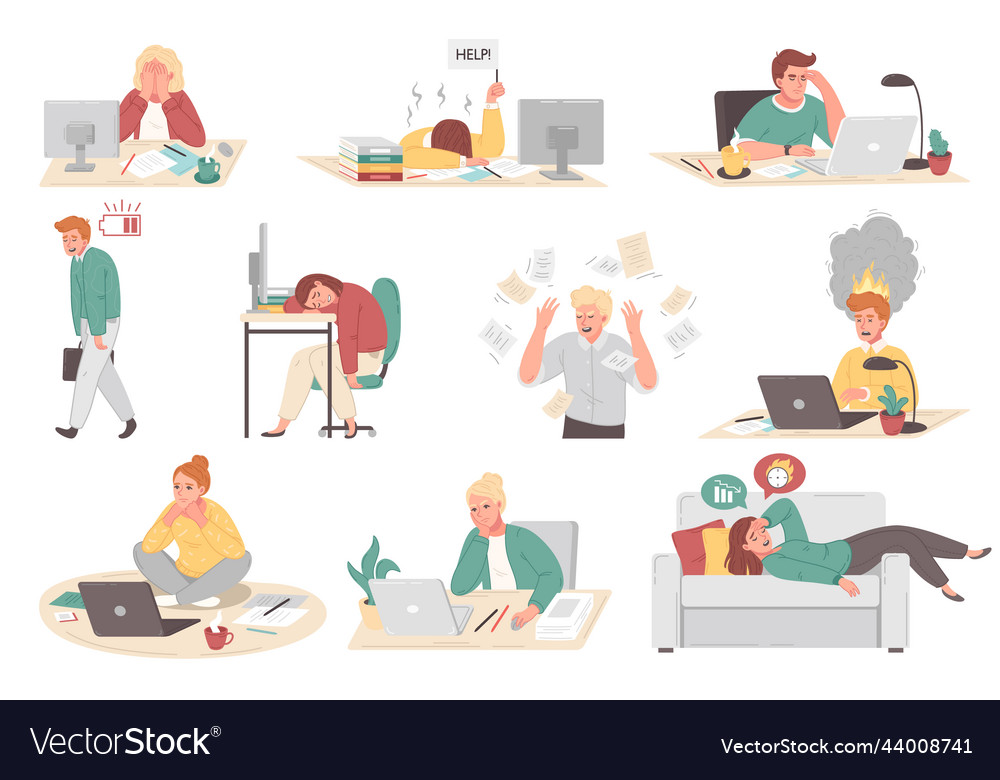 Professional burnout set Royalty Free Vector Image