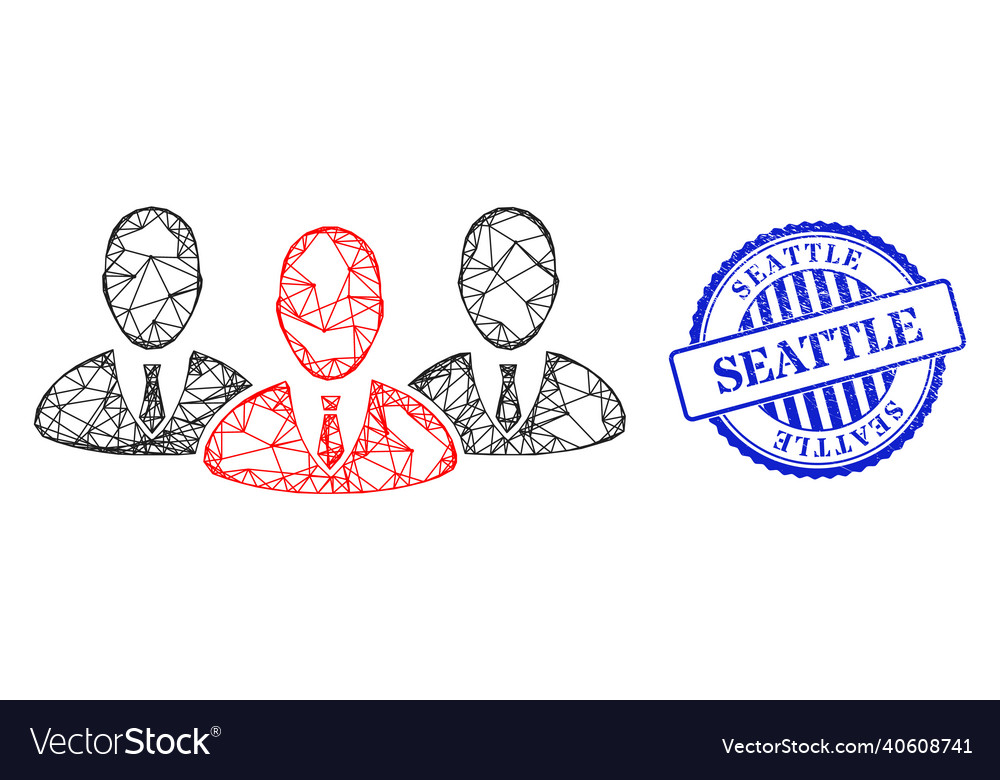 Scratched seattle seal and hatched manager group Vector Image Scratched seattle seal and hatched manager group Vector Image