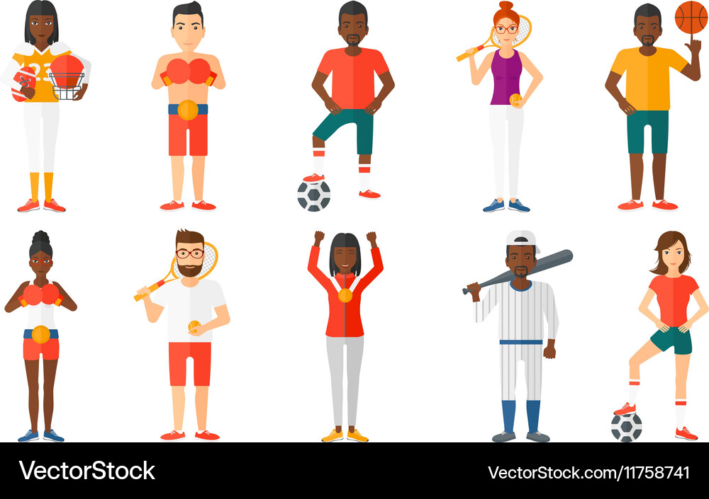 Set of sport characters Royalty Free Vector Image