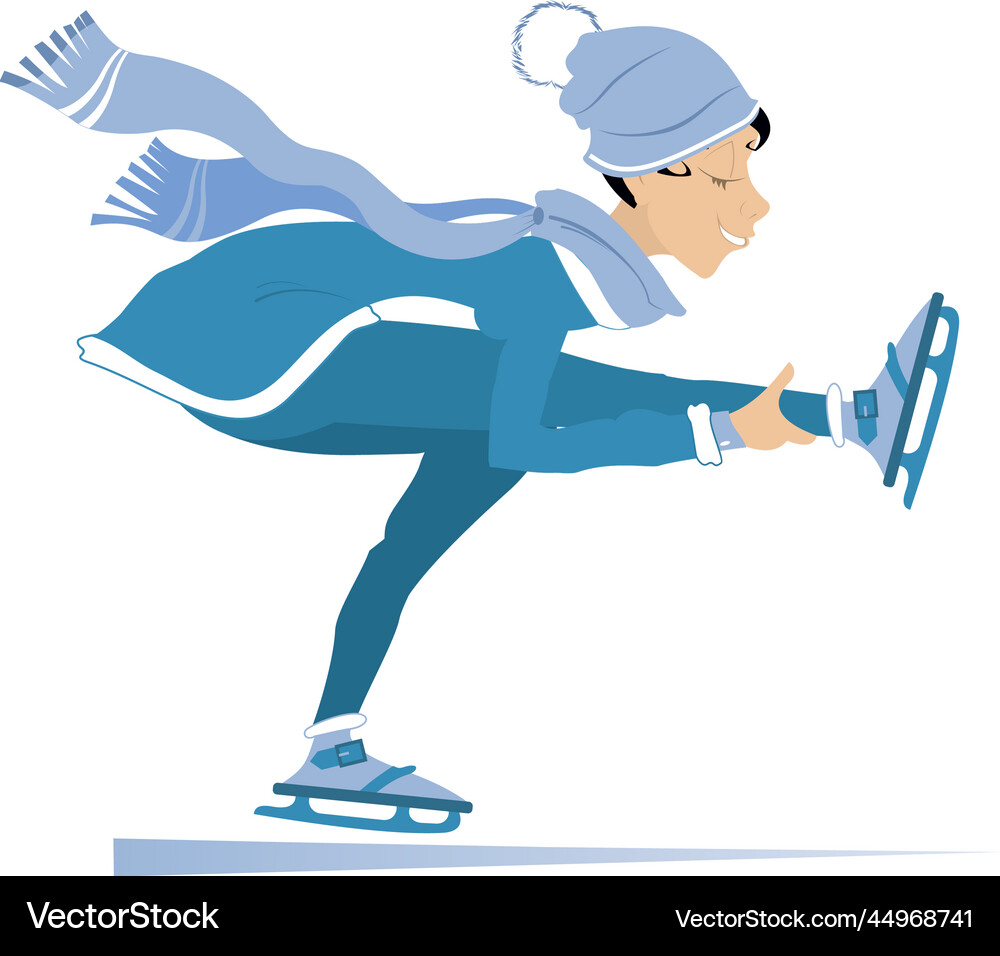 Skating young woman Royalty Free Vector Image - VectorStock