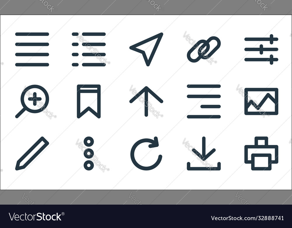 User interface line icons linear set quality line Vector Image
