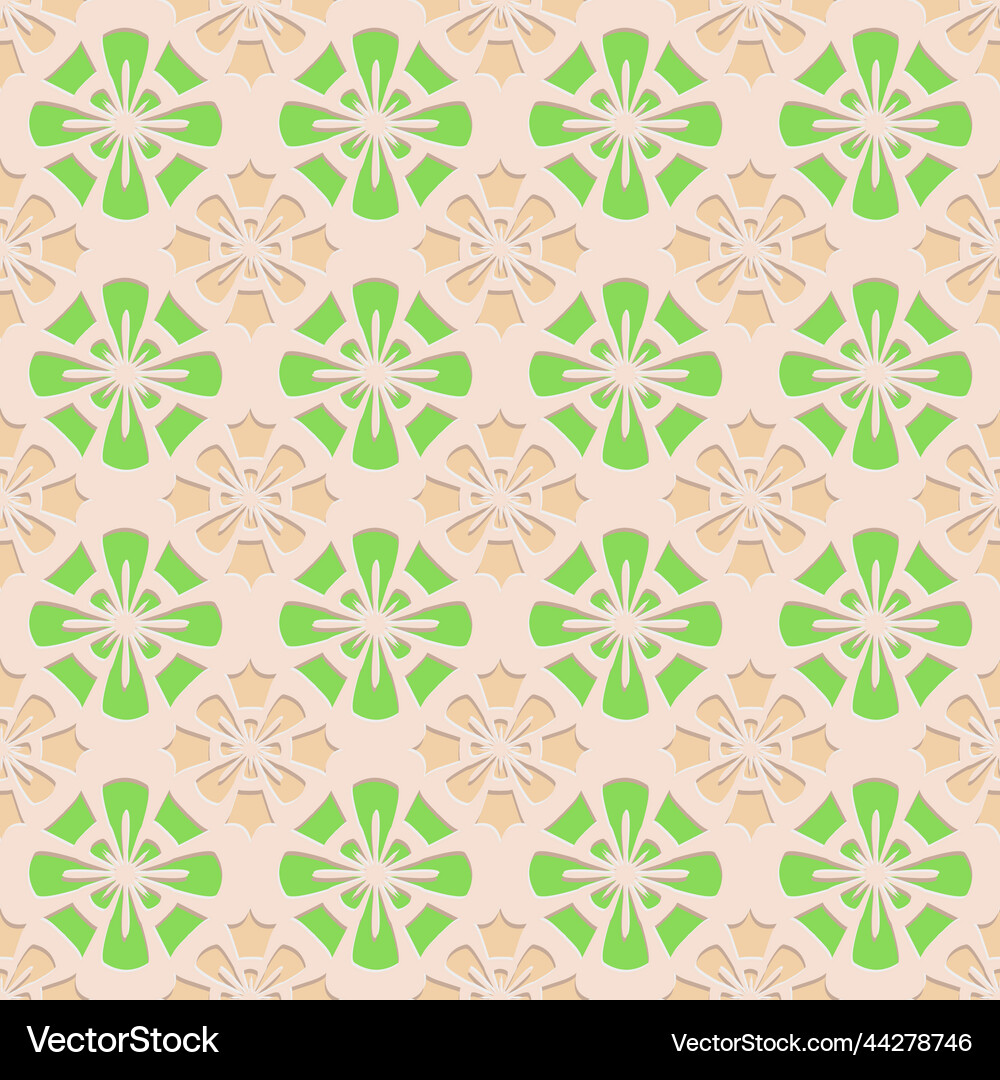 Arabic seamless pattern beige green pastel color Vector Image