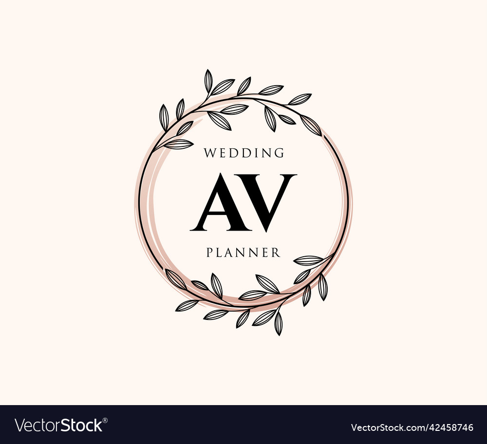 Av initials letter wedding monogram logos Vector Image
