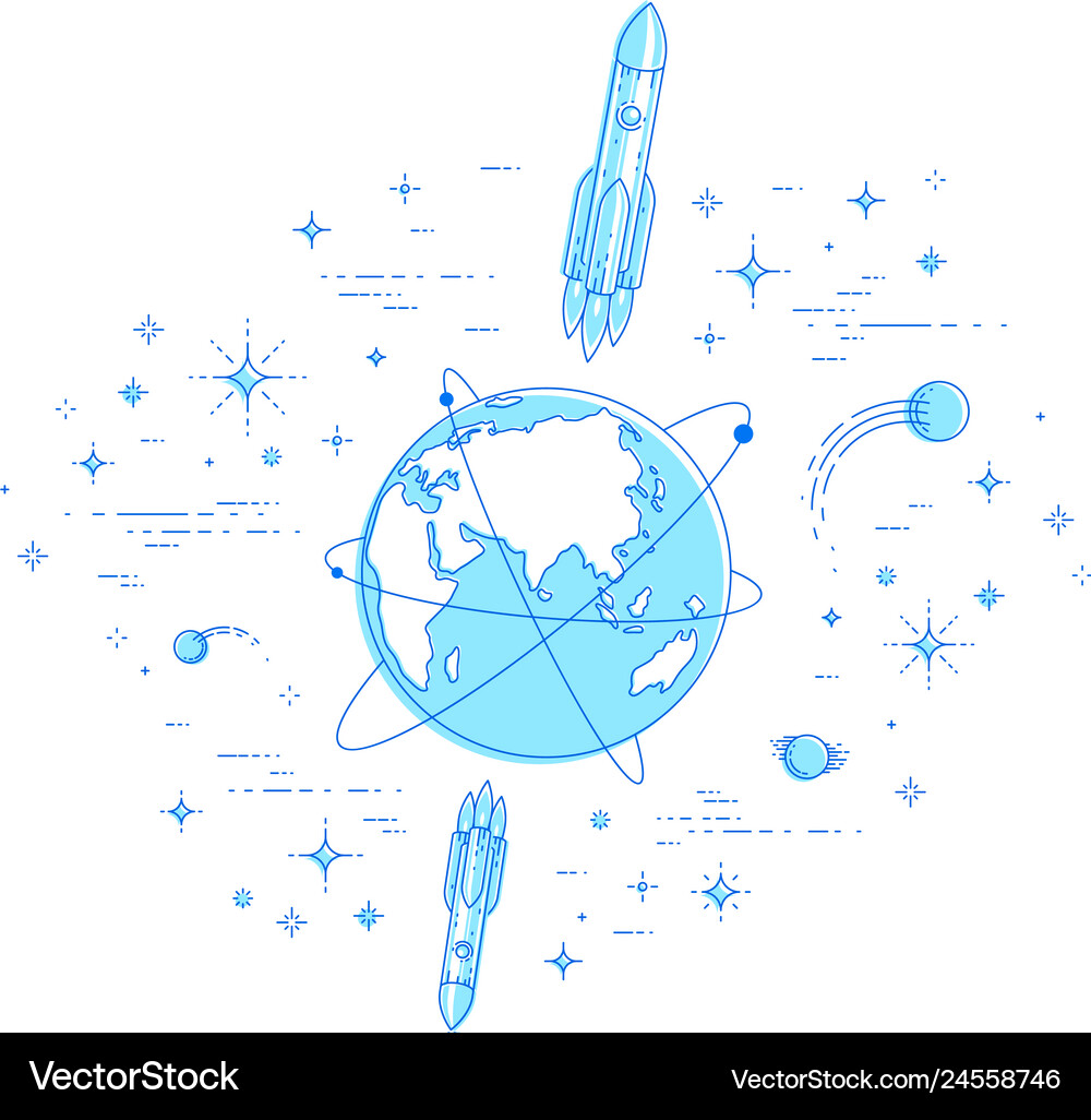 Earth in space our planet huge cosmos Royalty Free Vector