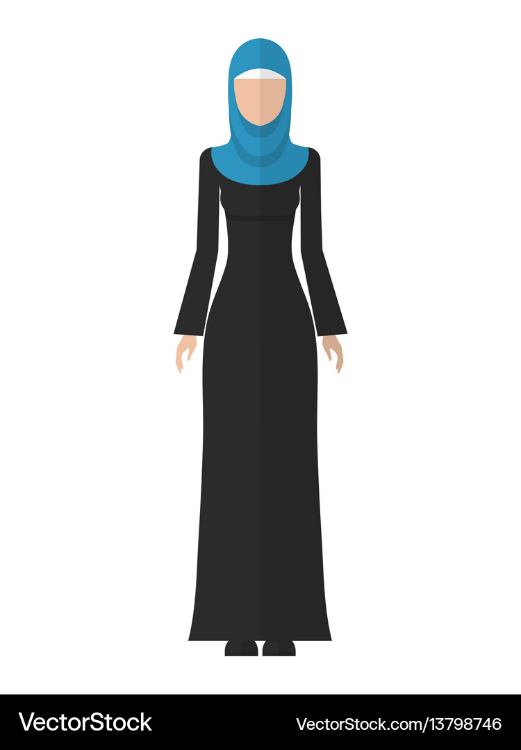 Flat a young muslim woman Royalty Free Vector Image