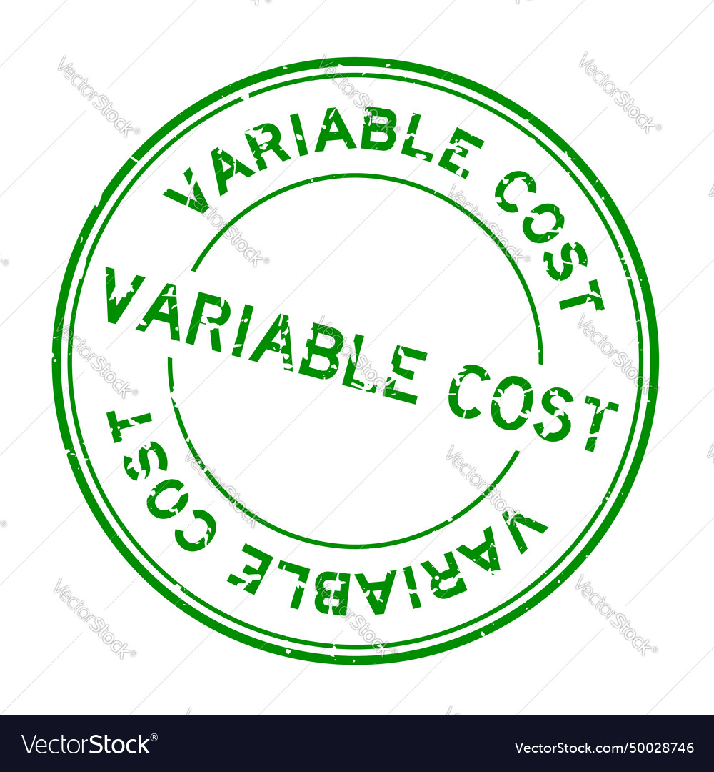 Grunge green variable cost word round rubber seal Vector Image