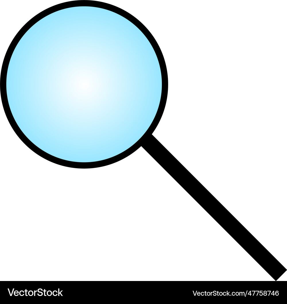 Magnifying glass in black color Royalty Free Vector Image