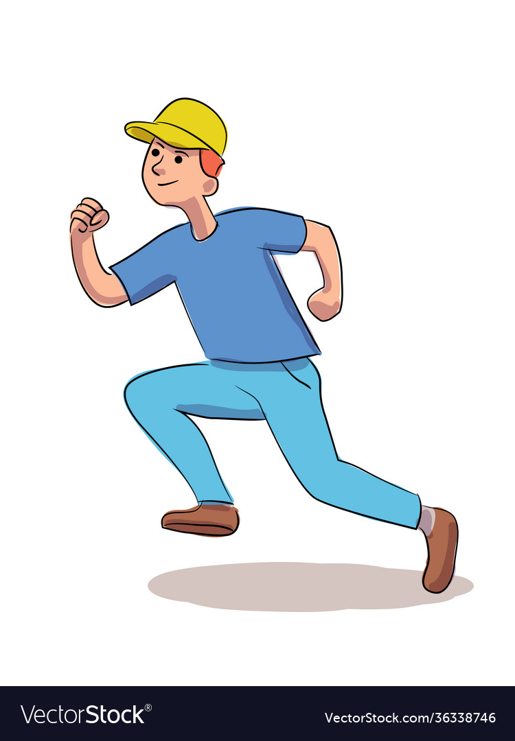 Man running fast isolated on white background Vector Image
