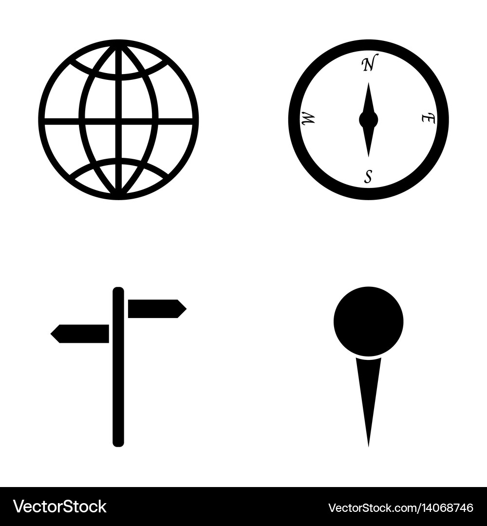 Navigation icons set Royalty Free Vector Image