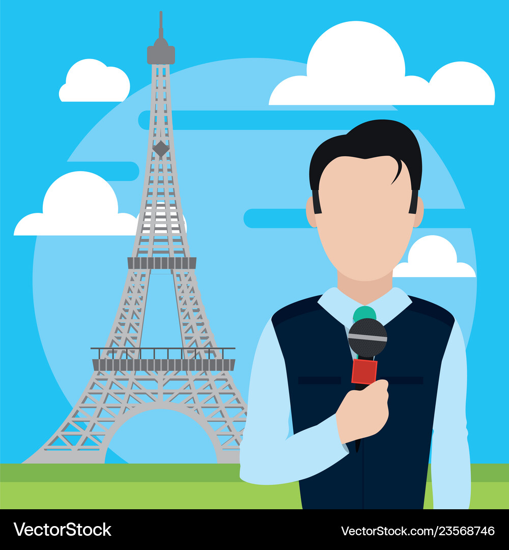 News journalist cartoon Royalty Free Vector Image