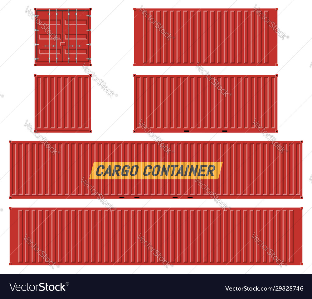 Red cargo container Royalty Free Vector Image - VectorStock