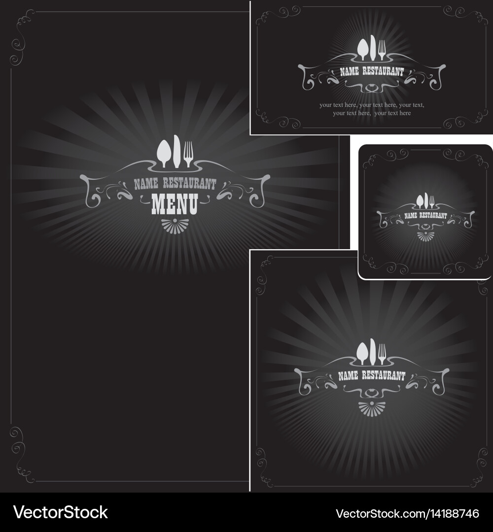 Set of design elements for a cafe or restaurant Vector Image