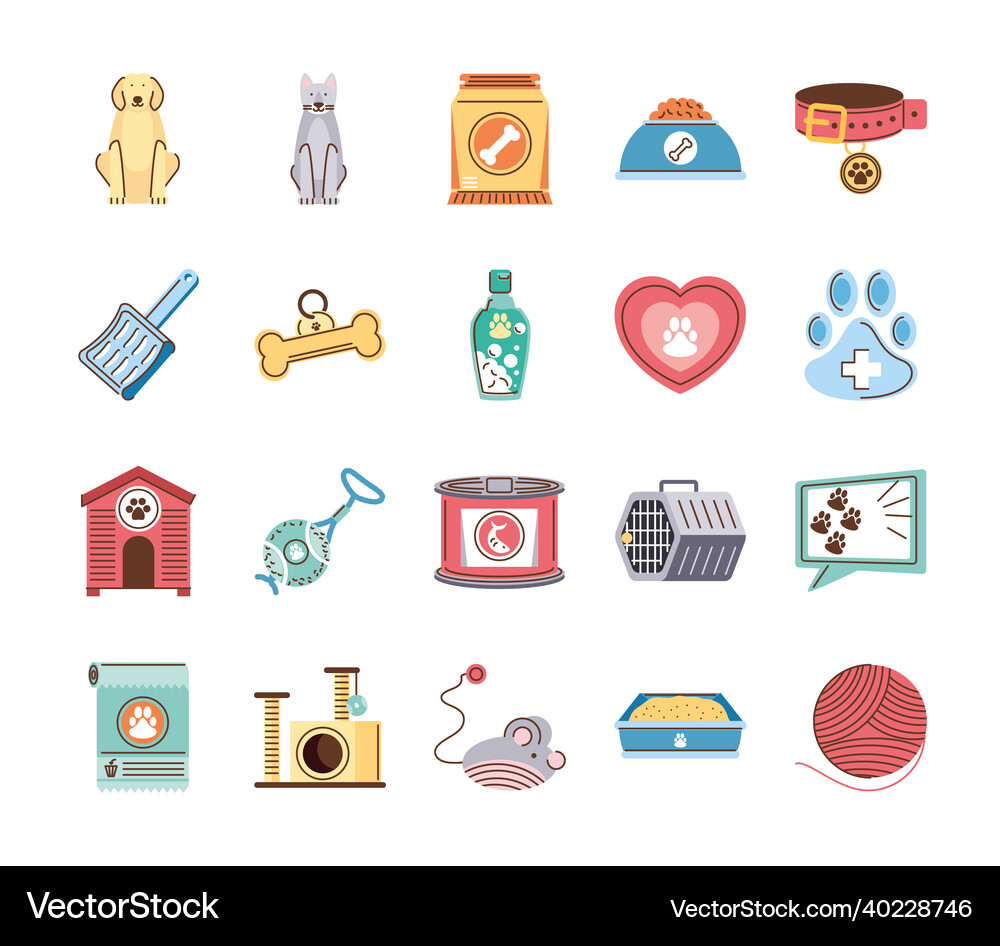 Set of pets cartoon Royalty Free Vector Image - VectorStock