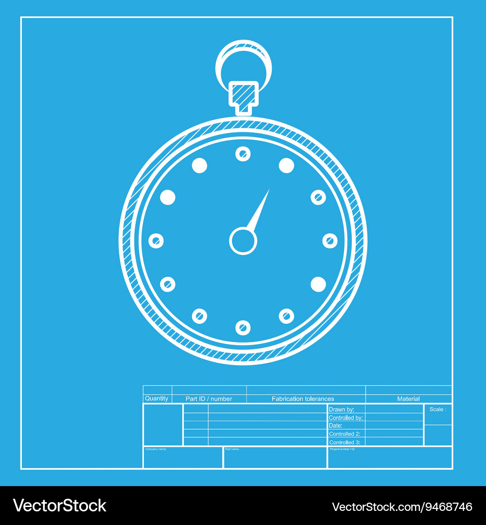 Stopwatch sign white section of icon Royalty Free Vector