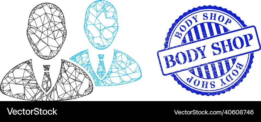 Textured body shop seal and network managers mesh Vector Image
